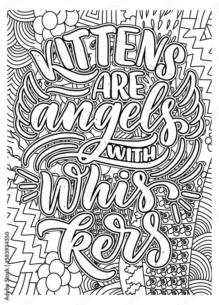 Cat Lover Motivational Quotes Coloring Page, Motivational Quotes ...