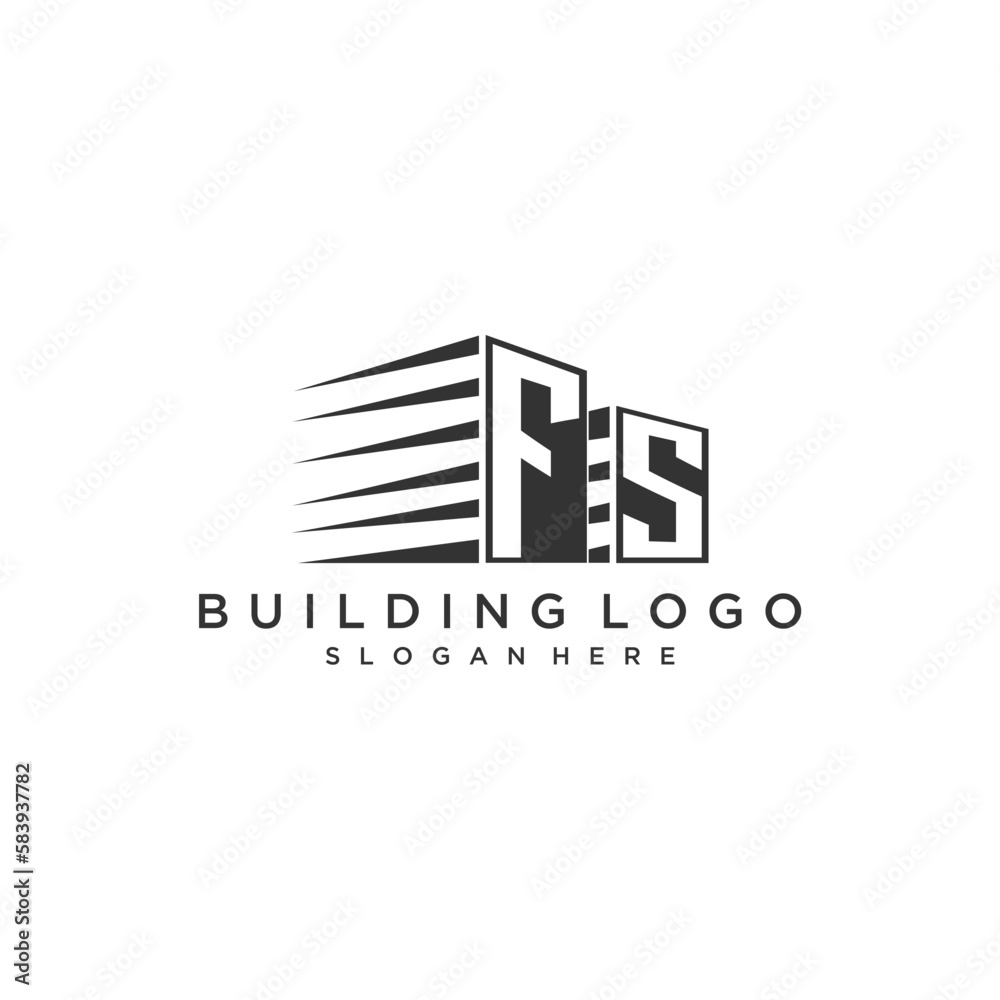FS initial monogram logo for real estate with building style Stock ...