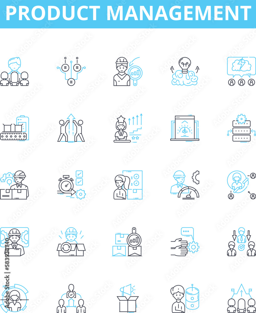Product management vector line icons set. Product, Management, Planning ...