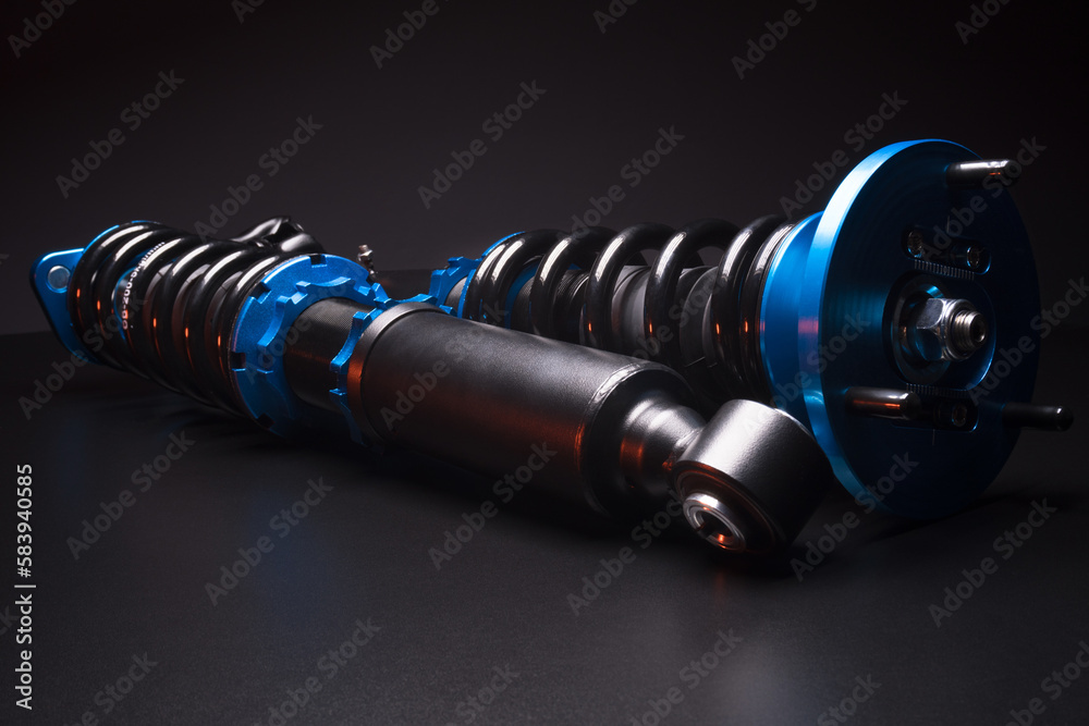 auto suspension tuning coilovers shock absorbers and springs blue for a ...