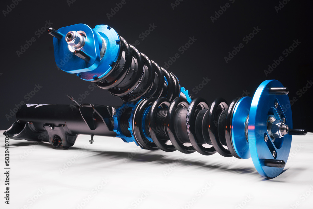 auto suspension tuning coilovers shock absorbers and springs blue for a ...