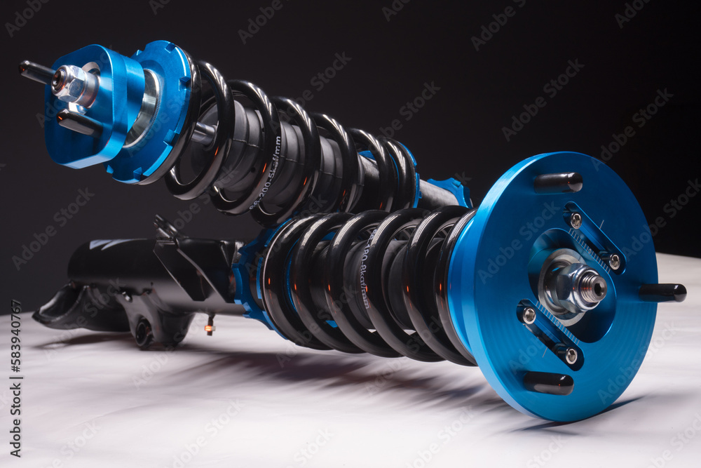 auto suspension tuning coilovers shock absorbers and springs blue for a ...