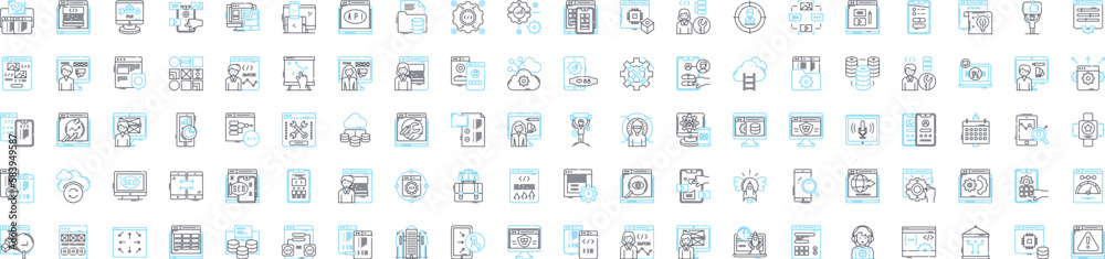 Audience targeting vector line icons set. Audience, targeting ...