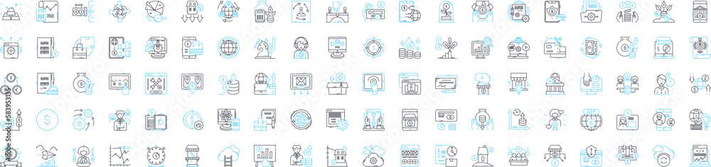 Social Economics vector line icons set. Socioeconomics, inequality ...