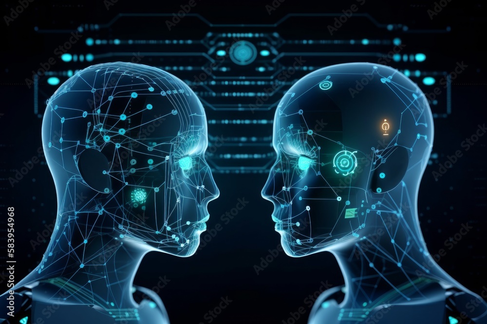 System Artificial Intelligence, Chat AI, Machine Learning. Machines ...