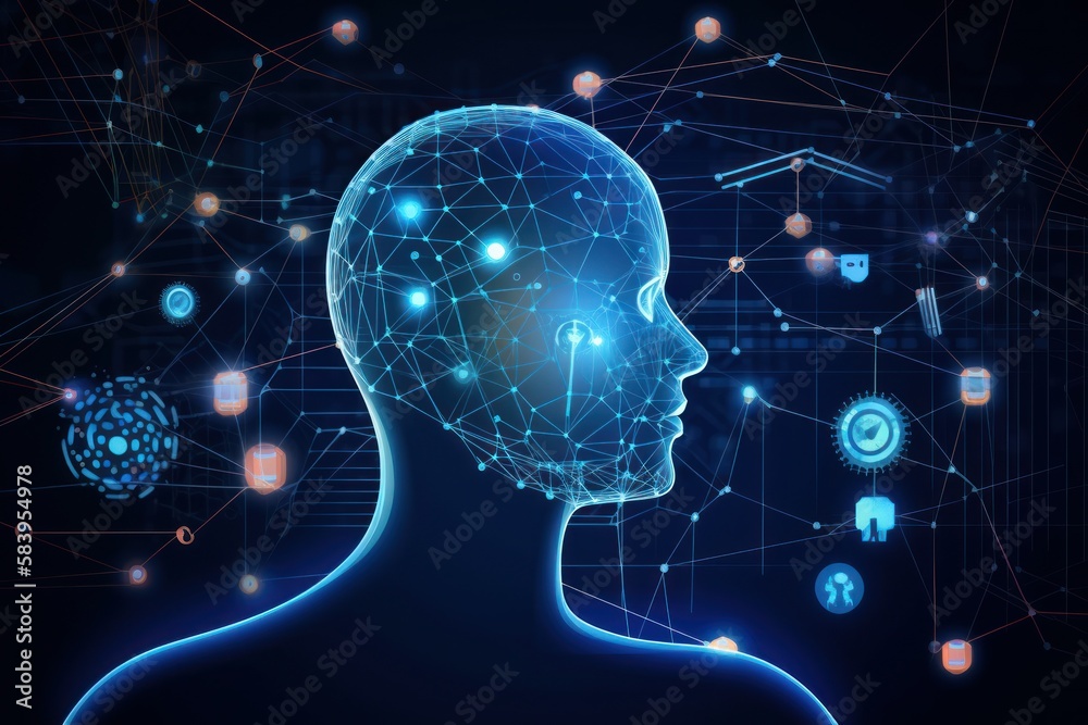 System Artificial Intelligence, Chat AI, Machine Learning. Machines ...