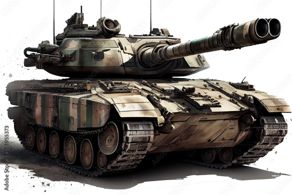 Military tank side view isolated on white, with transparent background ...