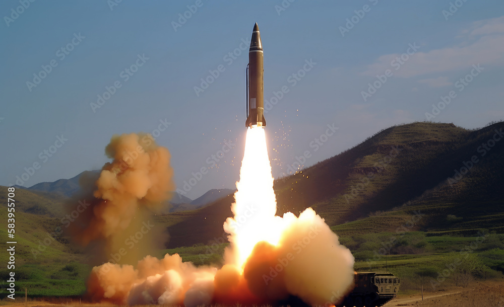 Intercontinental ballistic Missile launch, war, ICBM missile ...