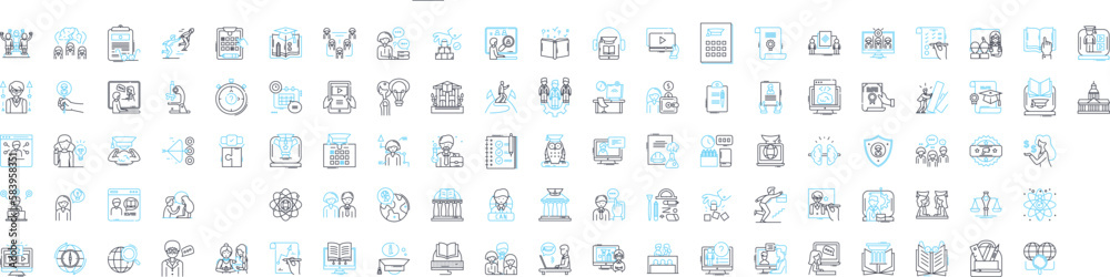 Video learning vector line icons set. Video, Learning, Course, Tutorial ...