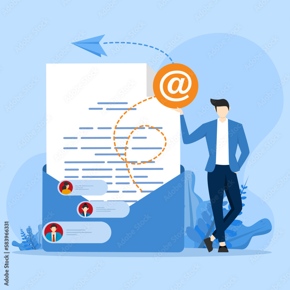 Email Marketing Concept, Showcasing a creative campaign using email ...