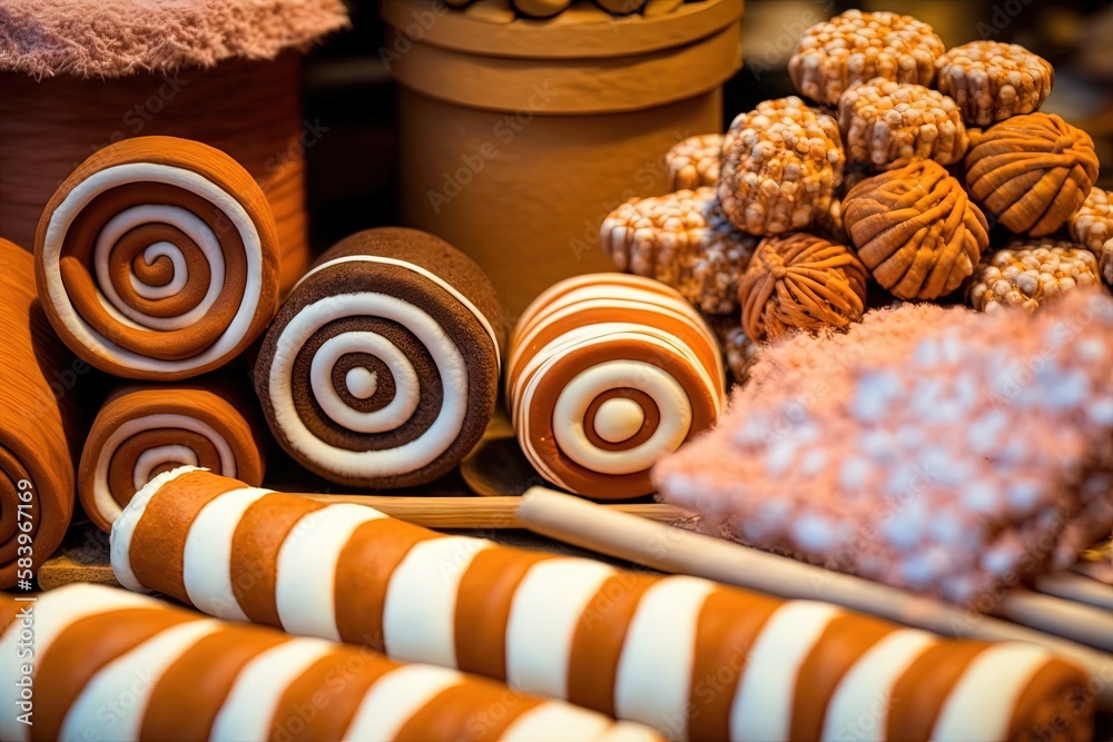a table topped with lots of different types of candies. generative ai ...