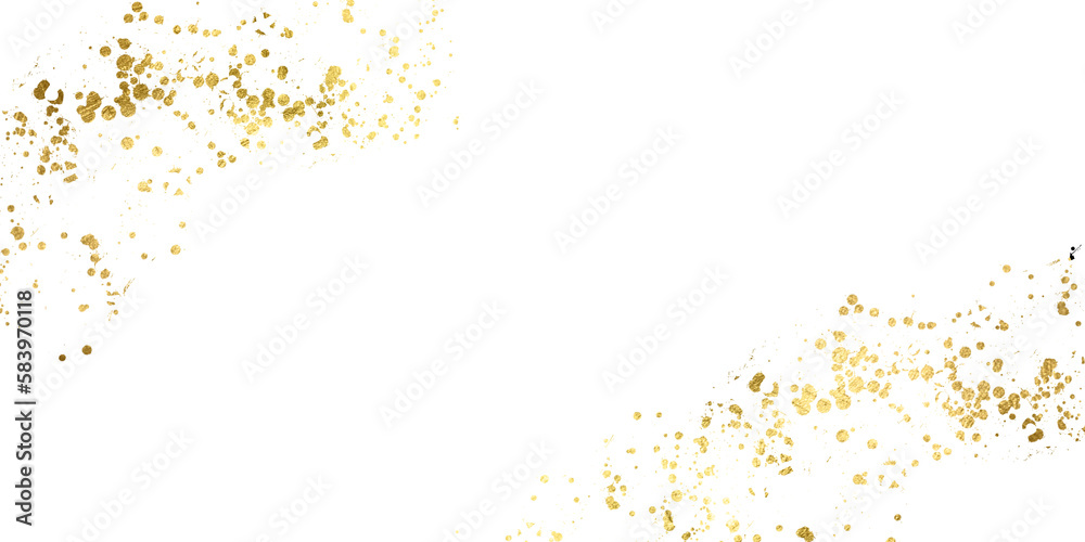 Gold sparkle ,splatter border Gold Foil Frame. Gold brush stroke ...