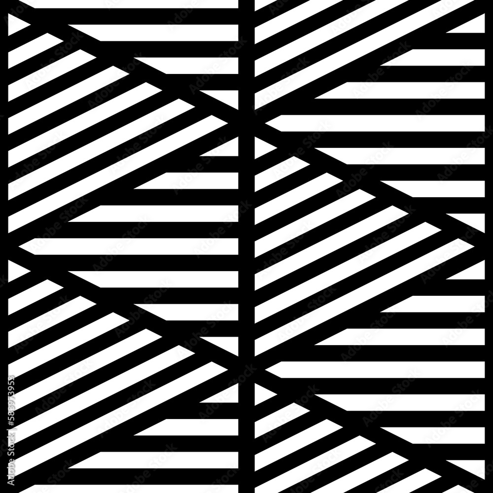 White diagonal and horizontal lines on black background. Seamless ...
