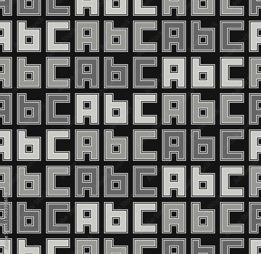 Surface pattern design with english letters. ABC word background ...