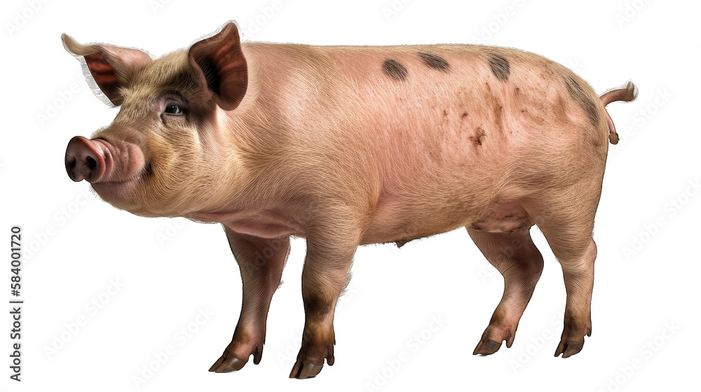 Piglet pig isolated on white transparent background png. Generative AI ...