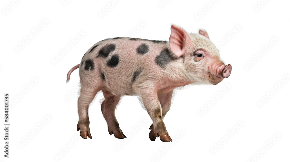 Piglet pig isolated on white transparent background png. Generative AI ...