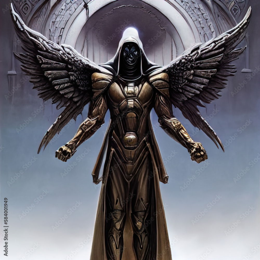 Archangel Azrael dark, cinematic painting art AI generated Stock ...