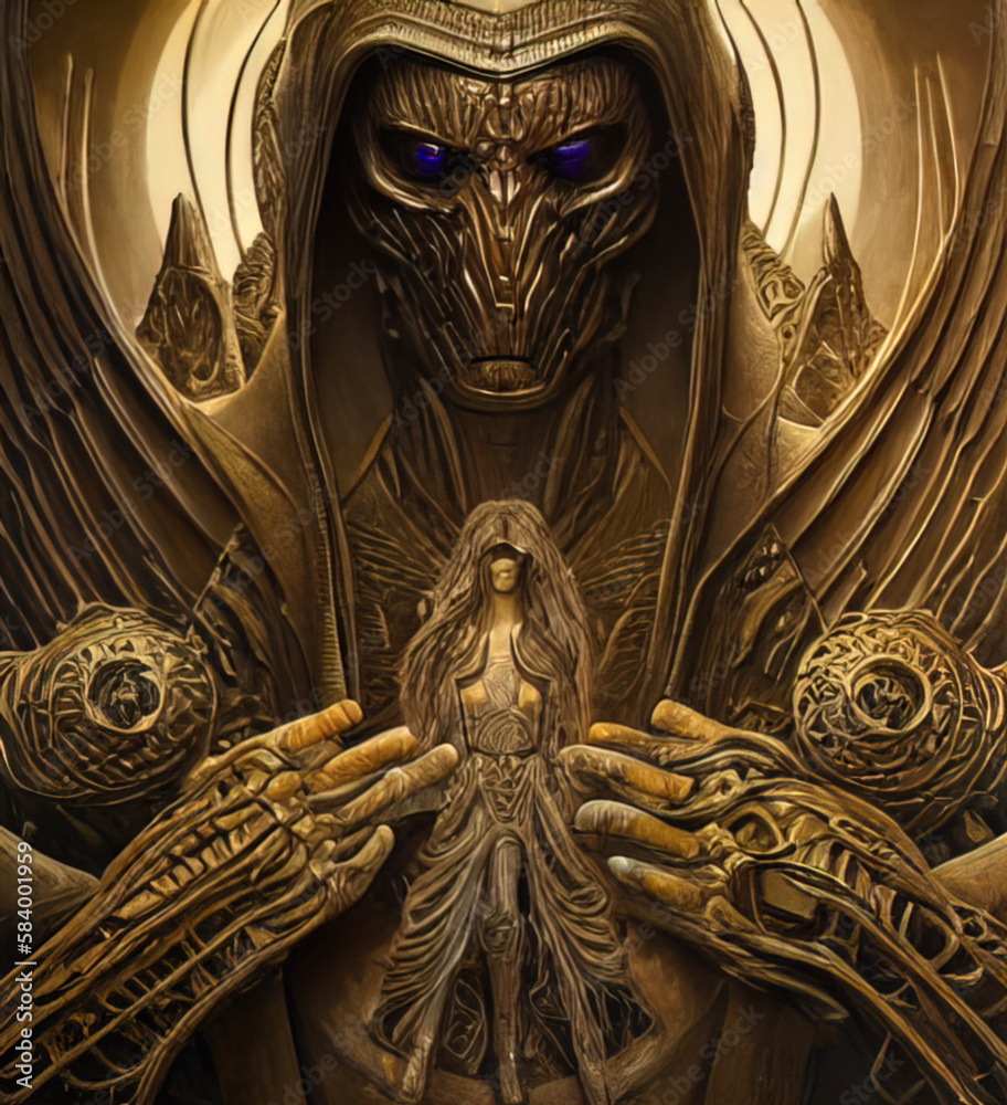 Archangel Azrael dark, cinematic painting art AI generated Stock ...