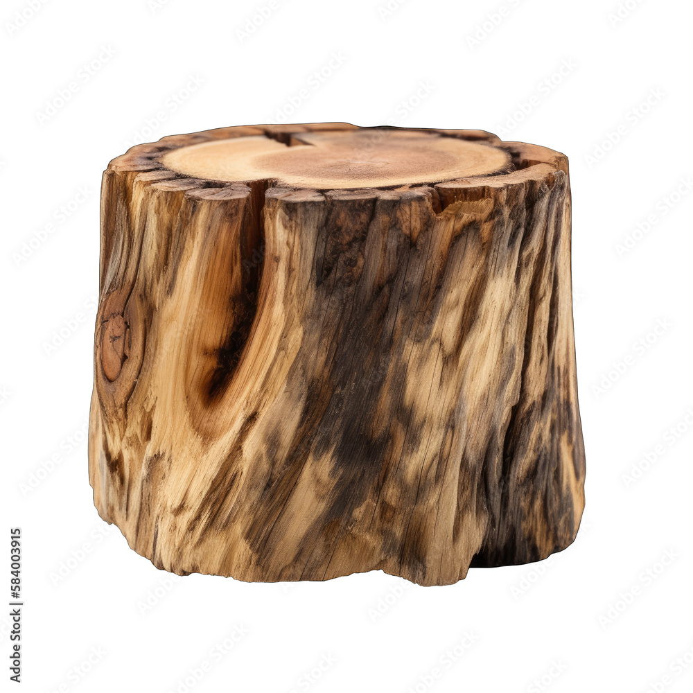 Old wood stub isolated on white transparent background png. Generative ...