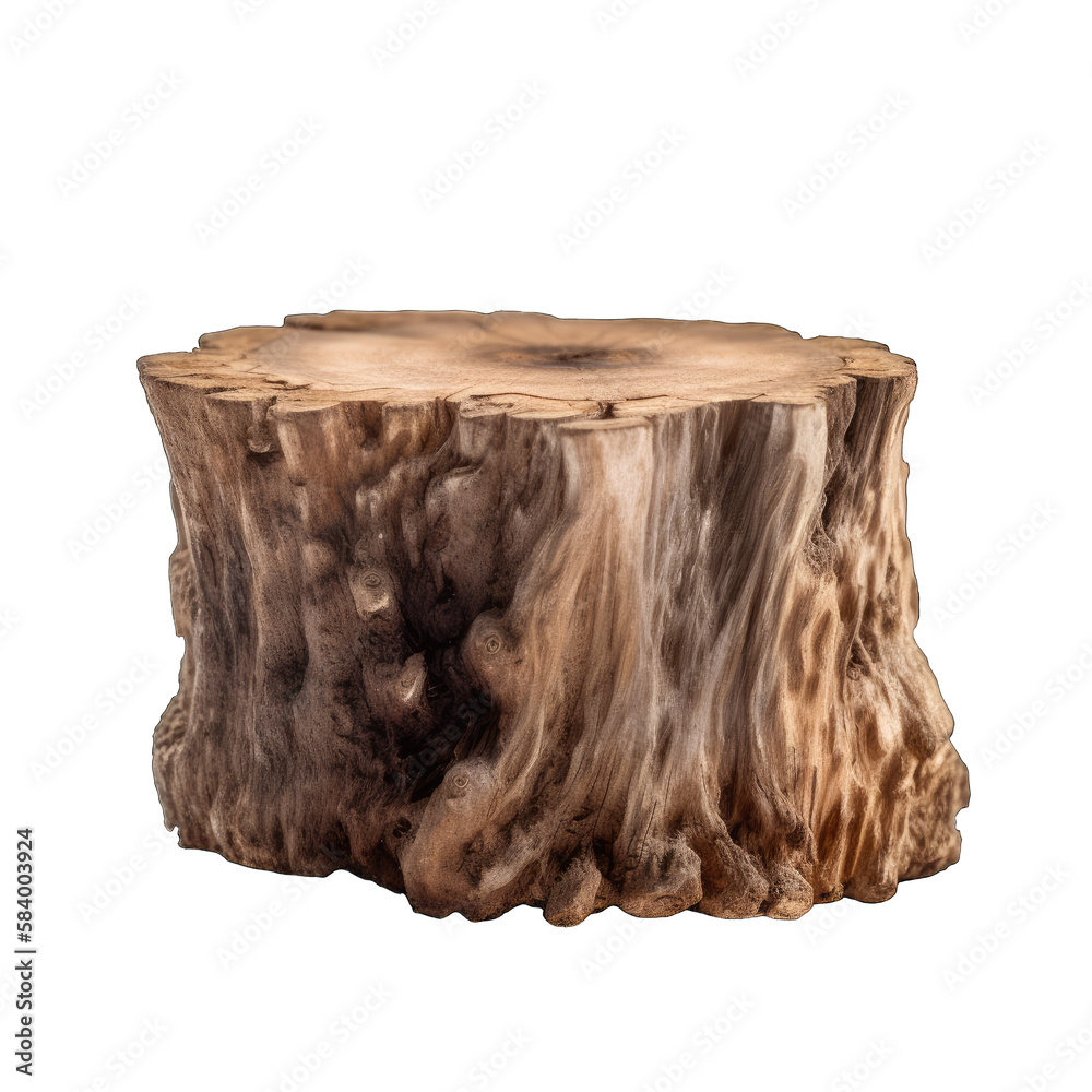 Old wood stub isolated on white transparent background png. Generative ...