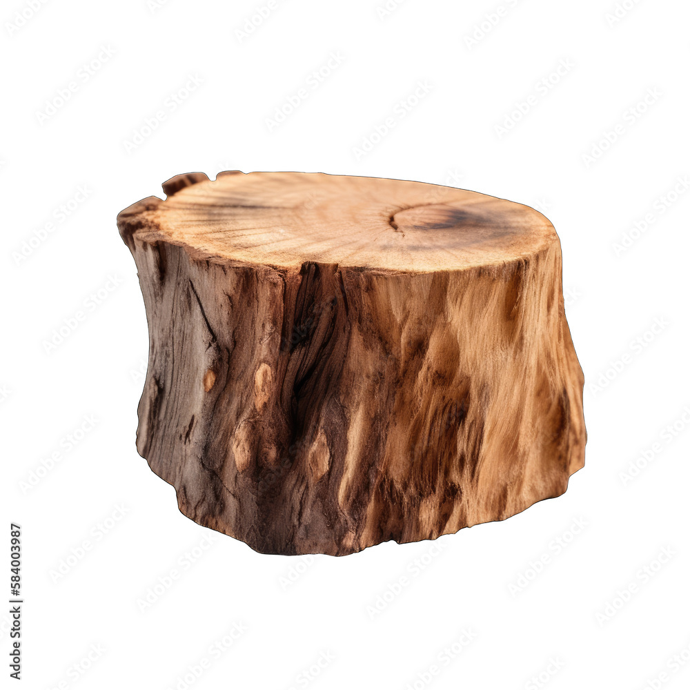 Old wood stub isolated on white transparent background png. Generative ...
