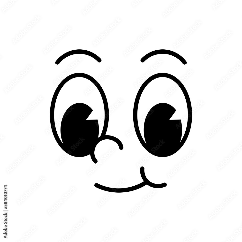 Face for creator of cartoon retro mascot, logo and branding. Monochrome ...
