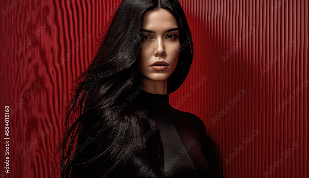 Beautiful photo of a woman with long black hair, perfect for promoting ...