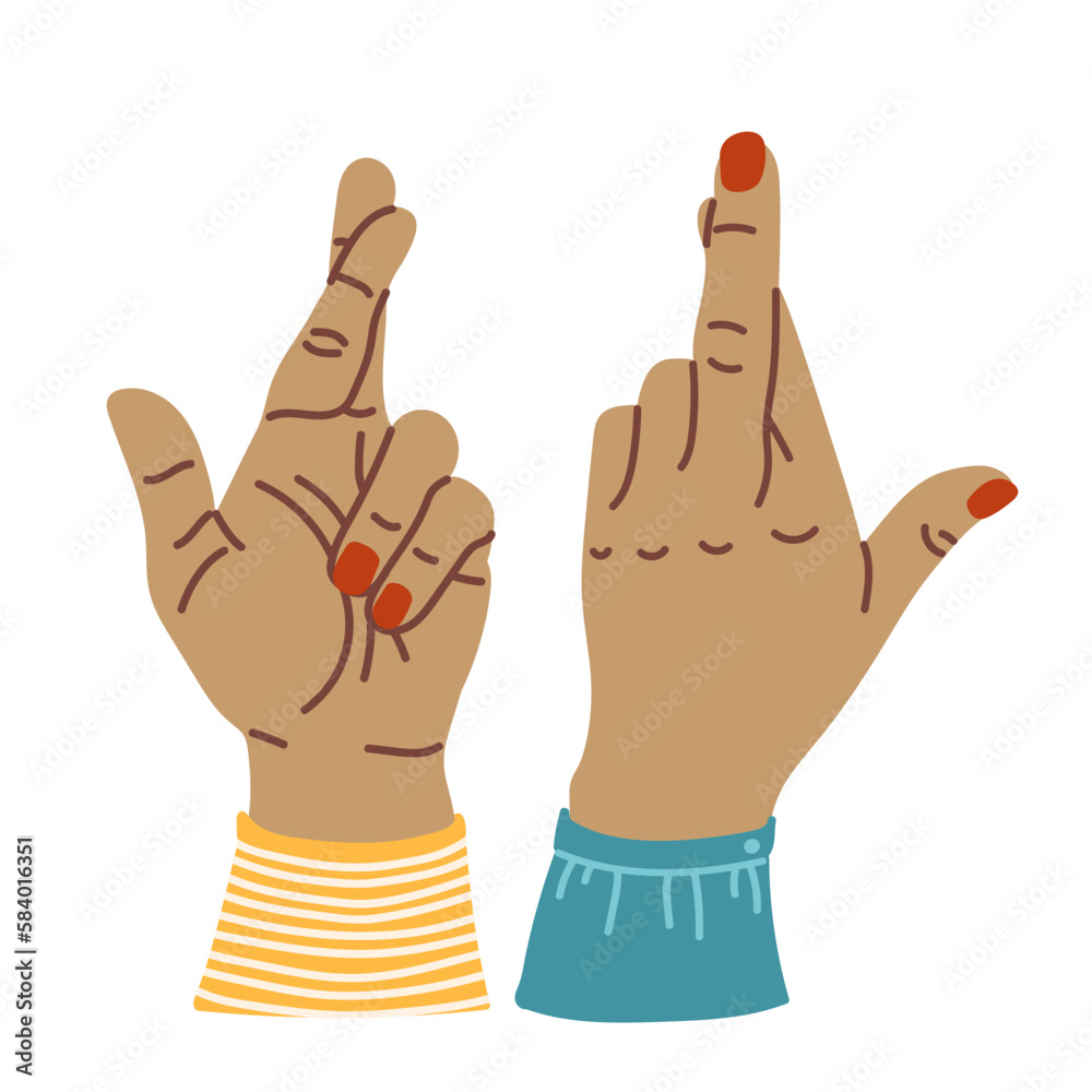 Сrossing fingers wishing for good luck. Fingers crossed hand gesture ...