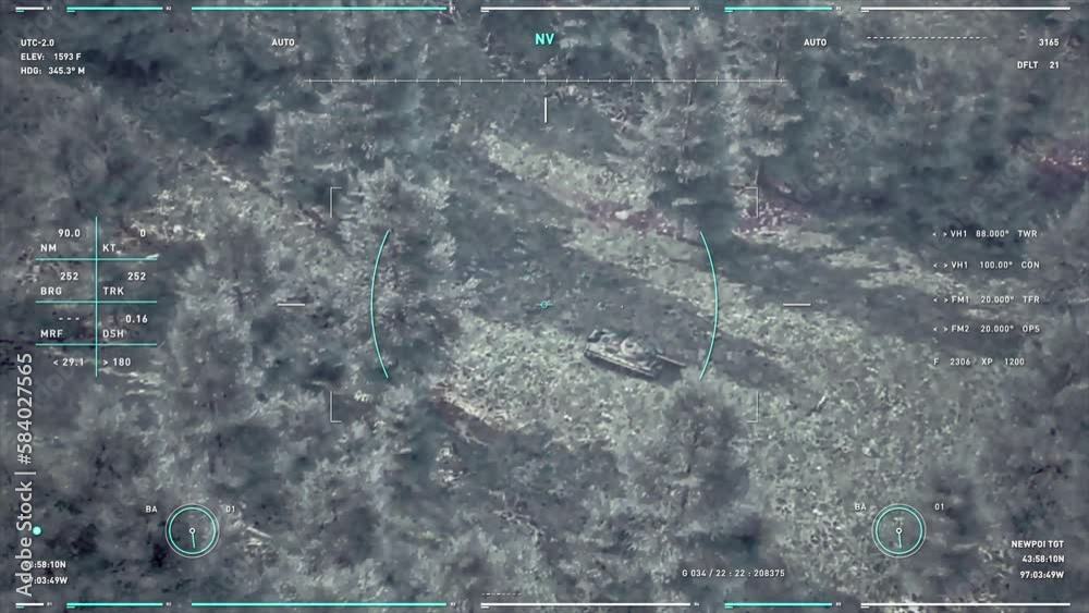 Missiles Deployed in Dangerous Combat. Military Conflict. Drone Detects ...