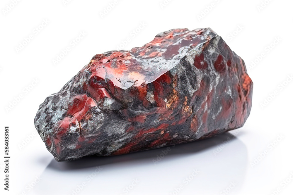 Painite is a rare precious natural geological stone on a white ...