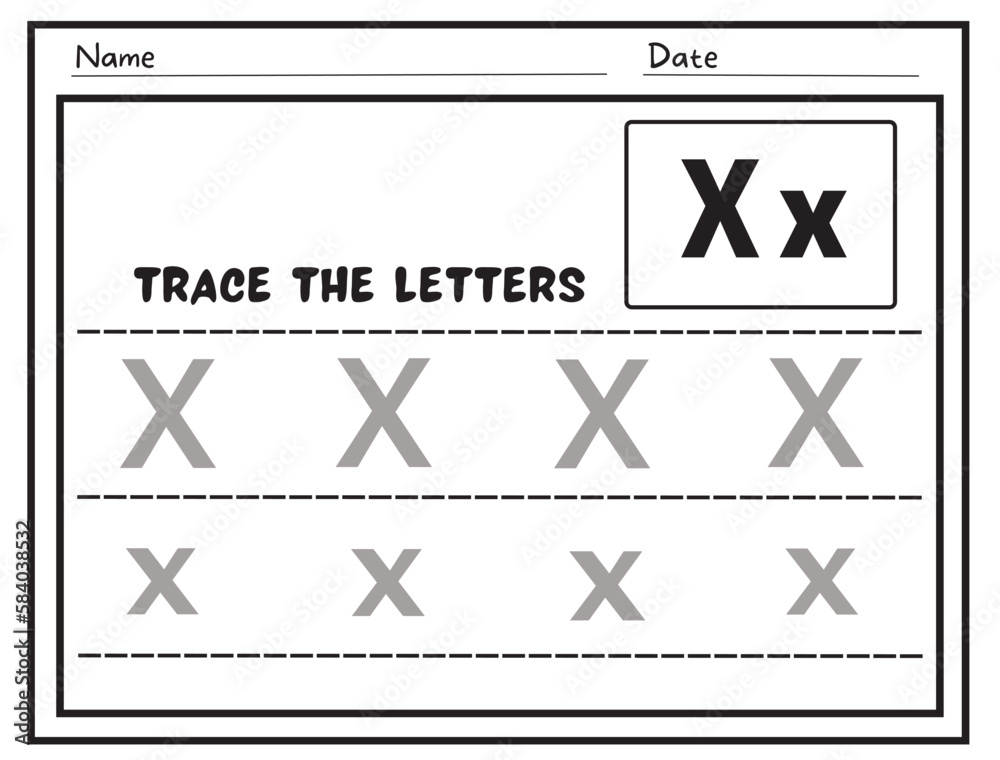 Alphabet tracing practice Letter X. Tracing practice worksheet ...