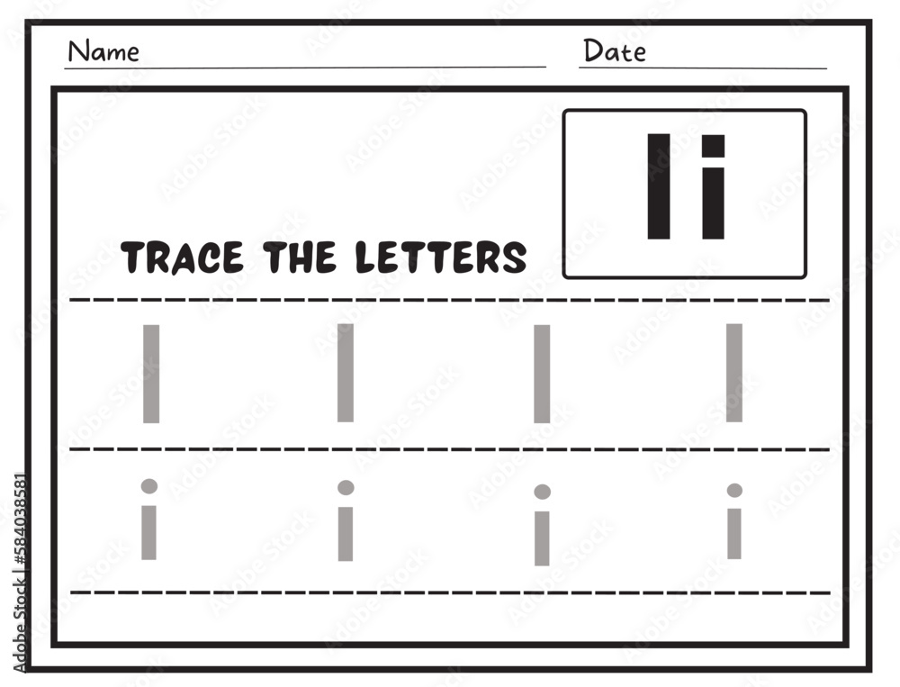 Alphabet tracing practice Letter I. Tracing practice worksheet ...