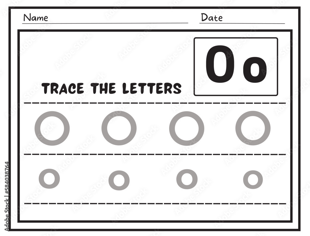 Alphabet tracing practice Letter O. Tracing practice worksheet ...