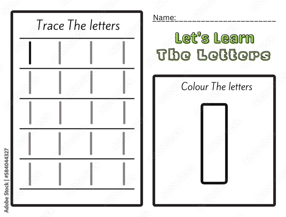 letters i. Learning Kids counting activity. Worksheet for learning ...
