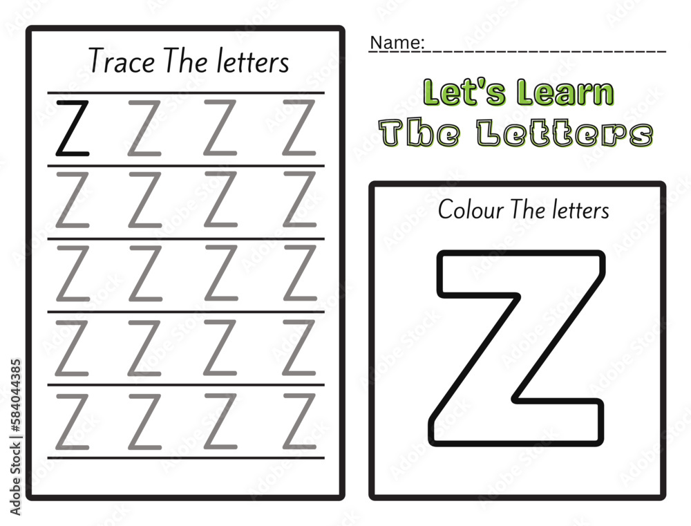 letters z. Learning Kids counting activity. Worksheet for learning ...