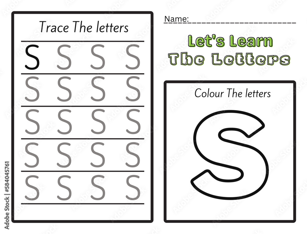 letters s. Learning Kids counting activity. Worksheet for learning ...