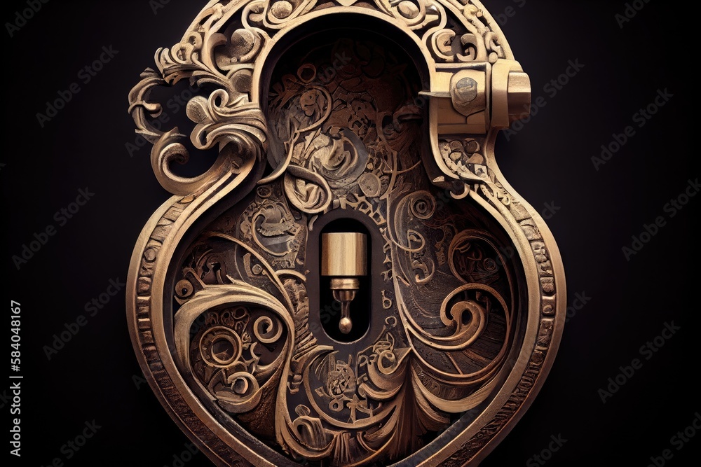 peek inside a keyhole to see the intricate design of the lock and key ...
