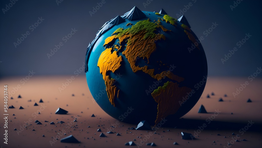 Exploring the Globe: A Stunning 3D Digital Art Representation of Earth ...