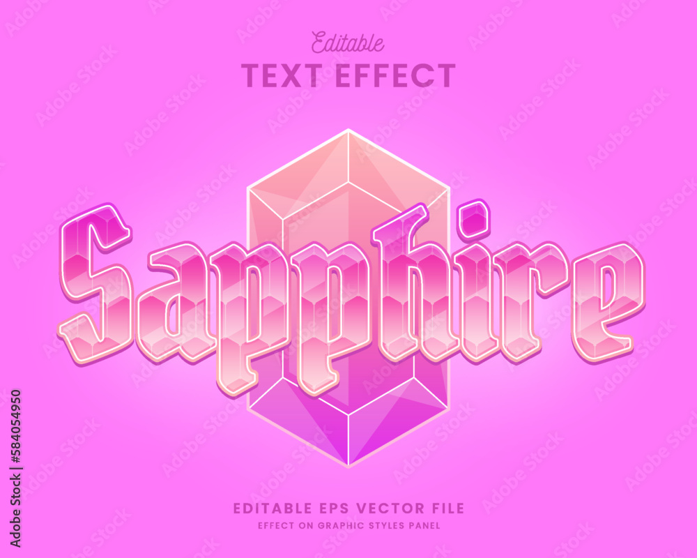 decorative editable sapphire text effect vector design Stock Vector ...