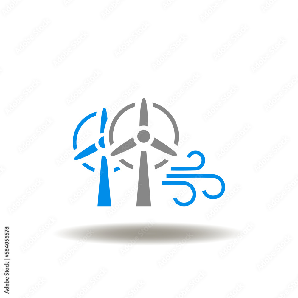 Vettoriale Stock Vector illustration of wind turbine work. Icon of wind ...