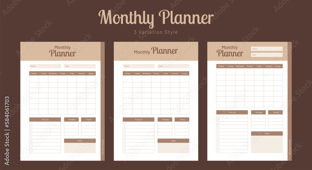 Daily, weekly, monthly planner template. Printable planner templates ...