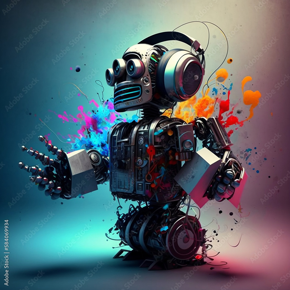 "Mechanical Melody" 3D Art, Robot, Cyborg, High Quality (4K), Clean Art ...
