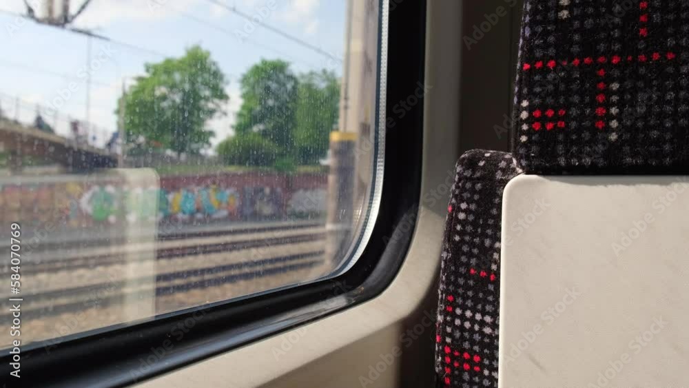 Vidéo Stock View on railroad track from the window of fast train. 4K ...