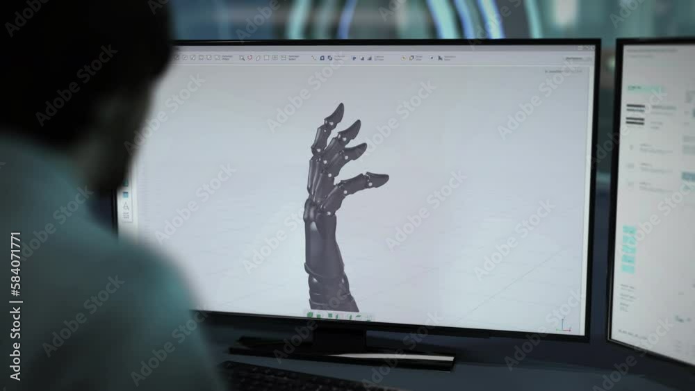 Building a high-tech prototype of the robotic hand in the engineering ...