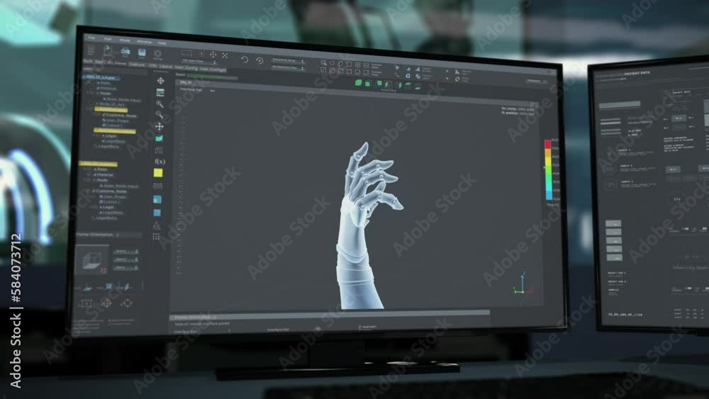 Modern program ui displaying the 3D connected robotic arm model ...