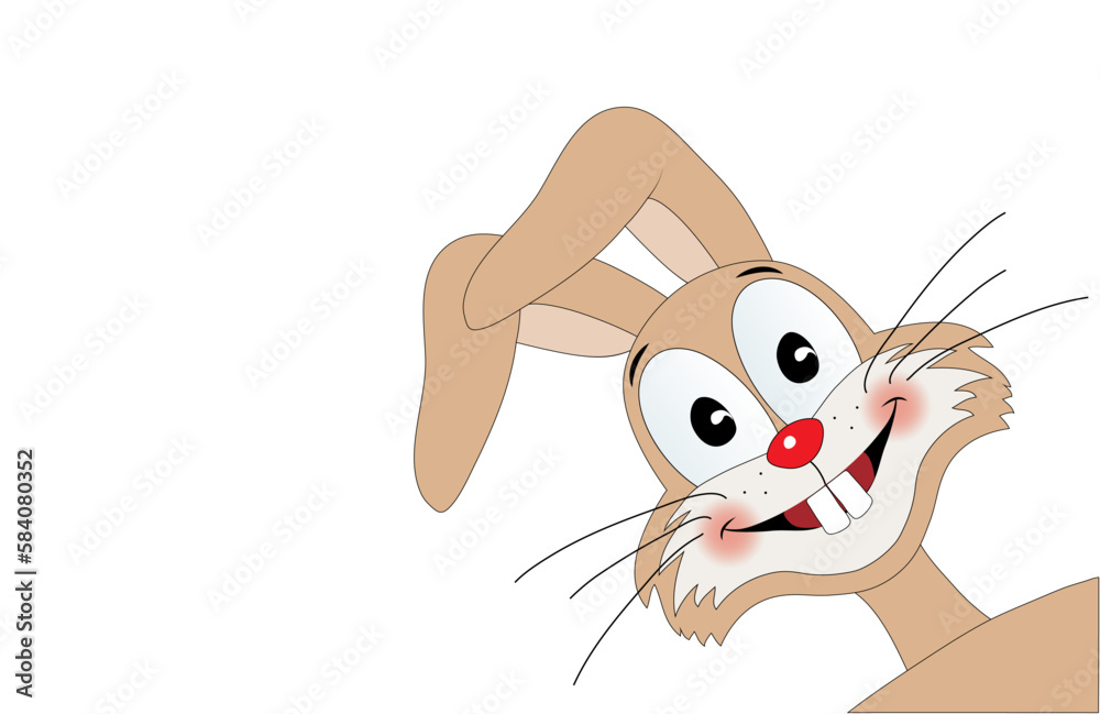 Fröhlicher Hase guckt um die Ecke, Osterhase versteckt sich, Vektor ...