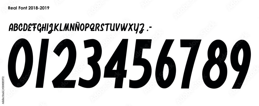 font vector team 2018 - 2019 kit sport style font. real madrid home ...