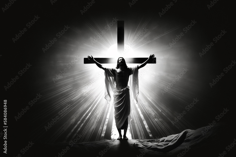 Jesus Christ the resurrection and the life. Generative AI Stock ...