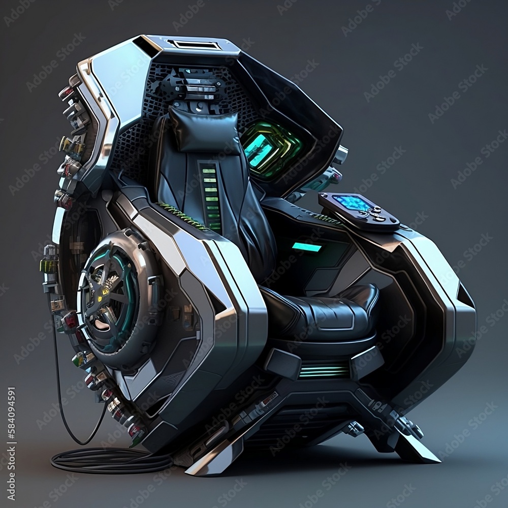 Cyberpunk Gaming Chair Stock Illustration | Adobe Stock
