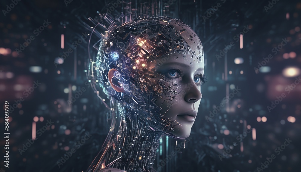 Representation of Fictional AI Robot in Human Body Shape Generated by ...